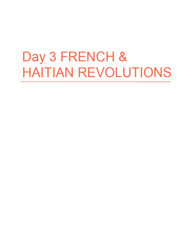 French and Haitian Revolutions Overview | PDF | French Revolution | Slavery