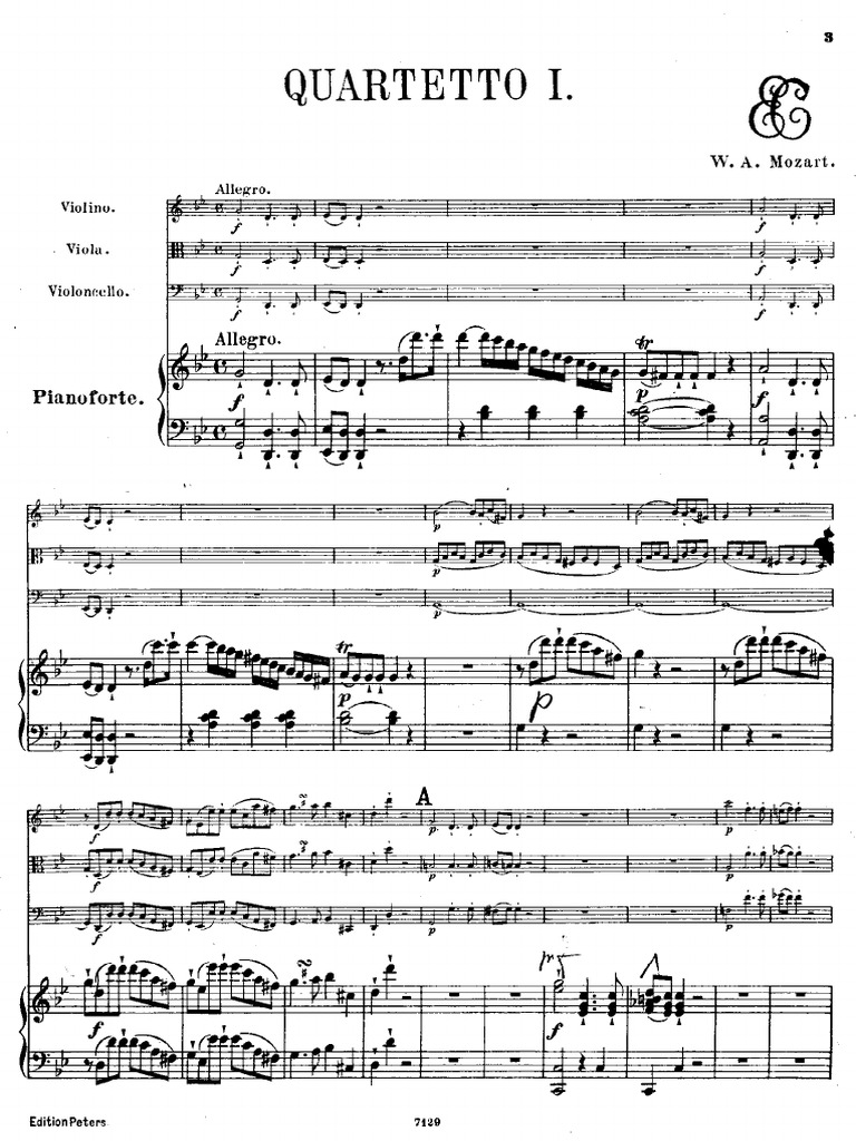 Mozart Piano Quartet Parts | PDF