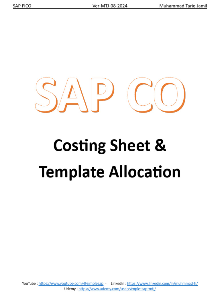 Costing Sheet Template Guide | PDF