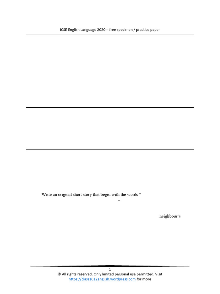 Icse English 2020 Language Paper D | PDF