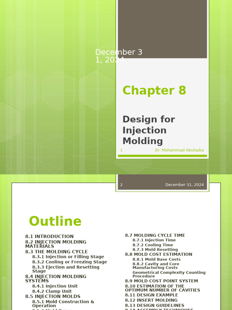 Chapter 8 Design For Injection Molding | PDF | Industrial Processes | Secondary Sector Of The ...