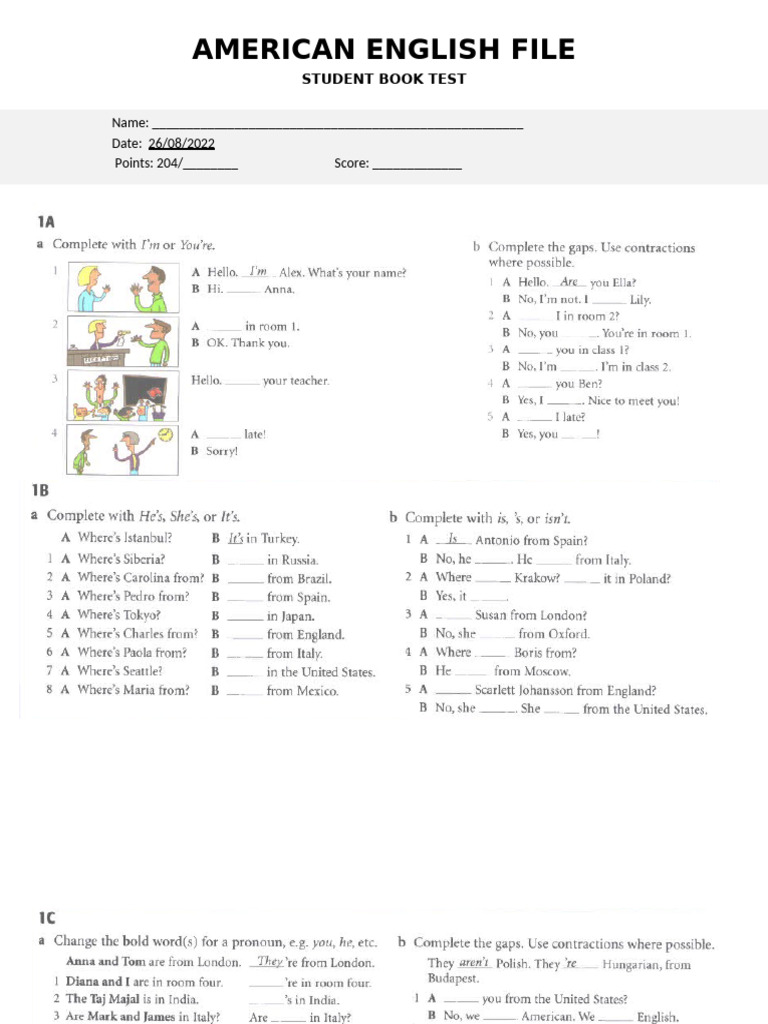 Test Unit 1 Unit 4 | PDF