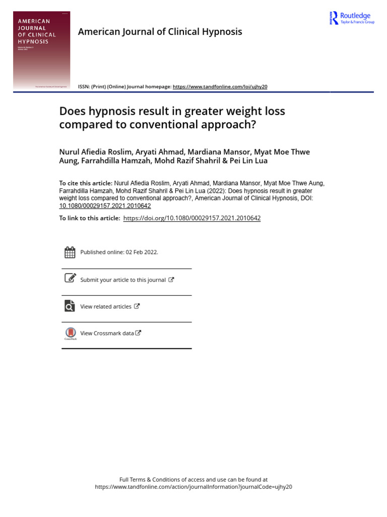 AJCH_Does hypnosis result in greater weight loss compared to ...