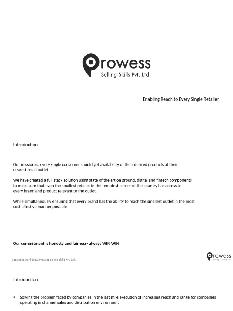 1 Intro Psspl | PDF | Retail | Sales