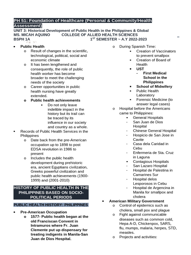 Fohc Transes Unit 3 | PDF | Public Health | Malaria