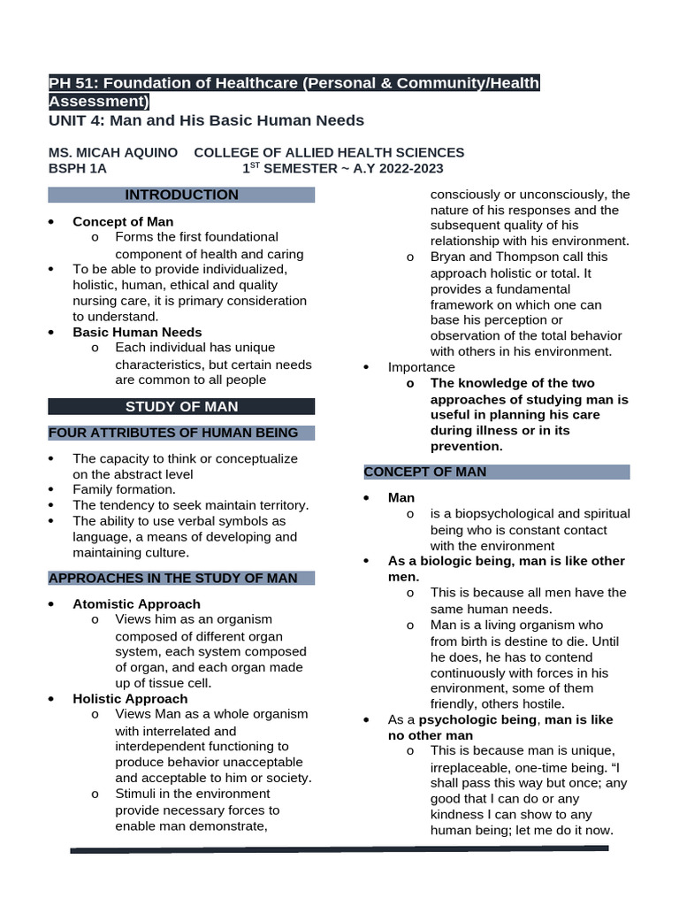Fohc Transes Unit 4 | PDF | Psychology | Psychological Concepts