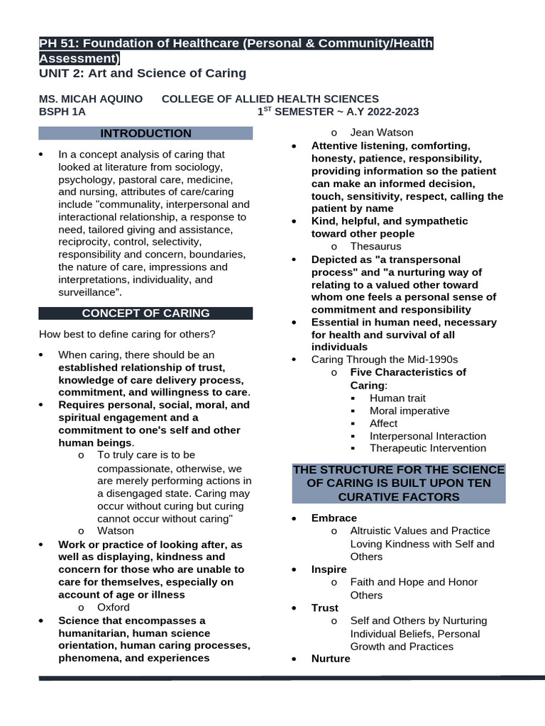 Fohc Transes Unit 2 | PDF | Compassion | Science