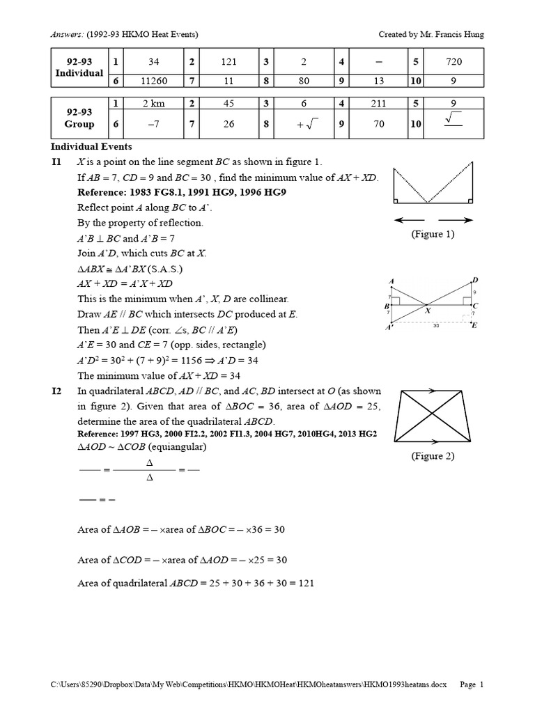 HKMO1993heatans | PDF | Arithmetic | Numbers