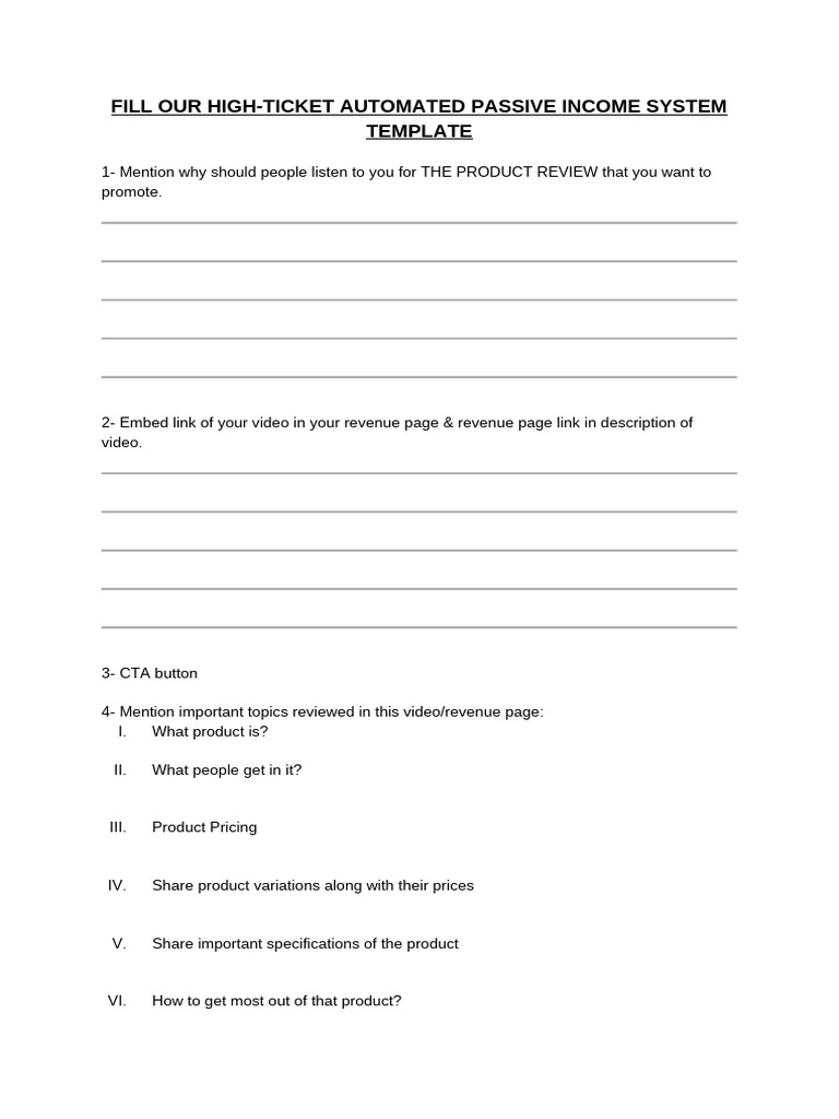 HIGH-TICKET AUTOMATED PASSIVE INCOME SYSTEM TEMPLATE | PDF