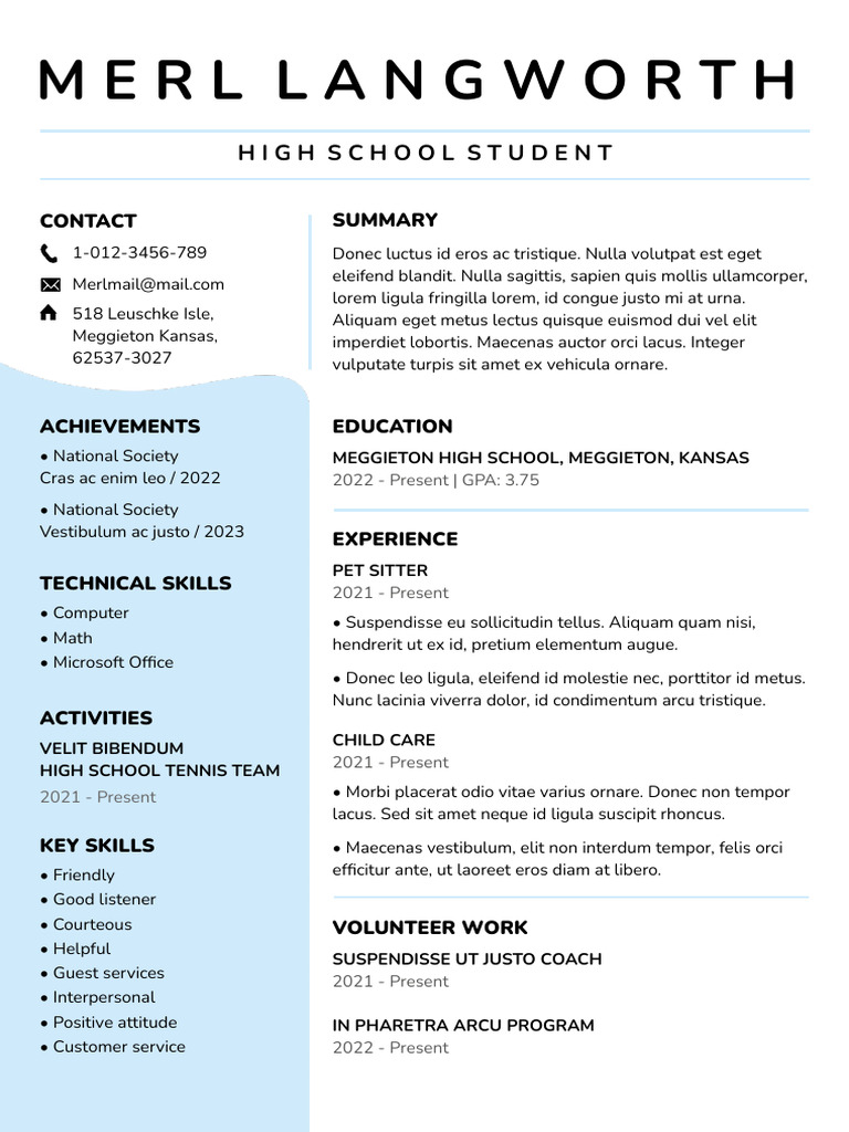 University Student Resume #6646 | PDF