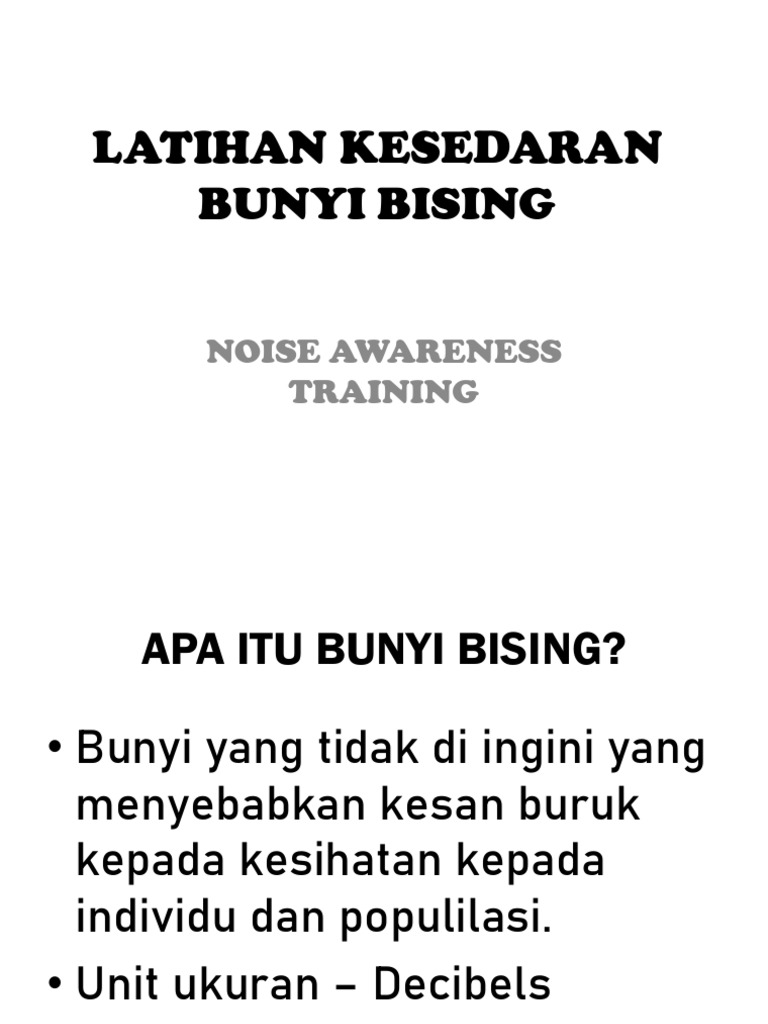 NOISE AWARENESS TRAINING (Autosaved) | PDF