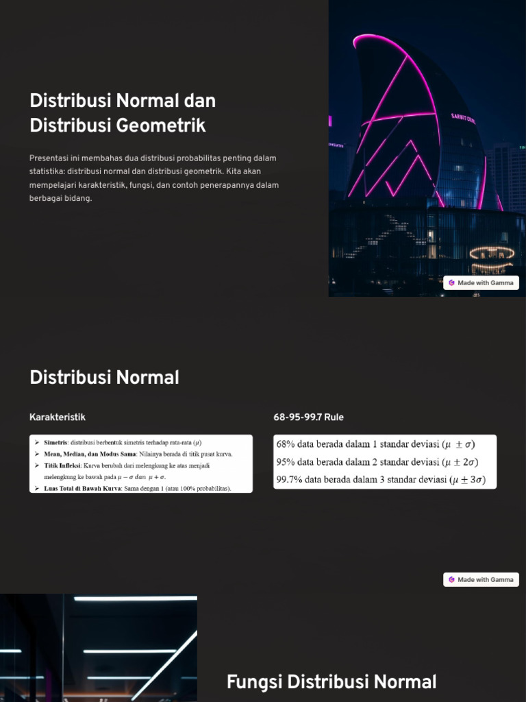 Distribusi Normal dan Geometrik dalam Statistika | PDF