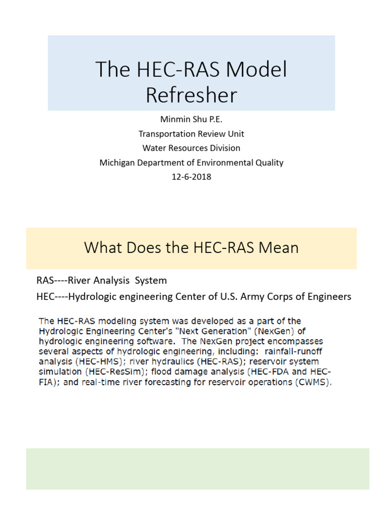 HEC-RAS Model Refresher Guide | PDF | Fluid Dynamics | Civil Engineering