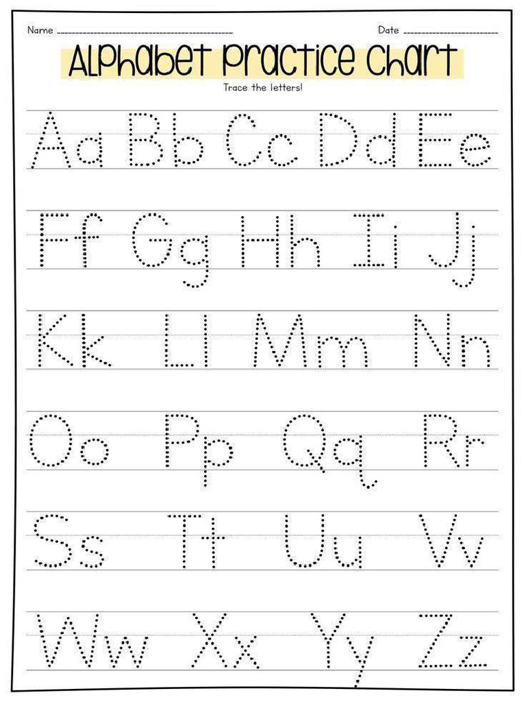 Alphabet Practice Chart | PDF