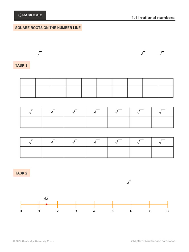 Estimating Square Roots on a Number Line | PDF