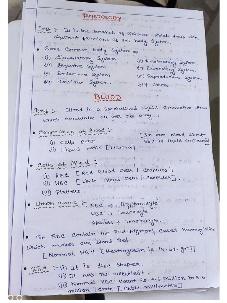 Blood Physiology | PDF
