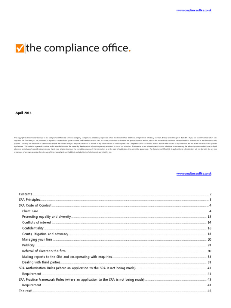 SRA - Handbook Checklist | PDF | Common Law | Justice