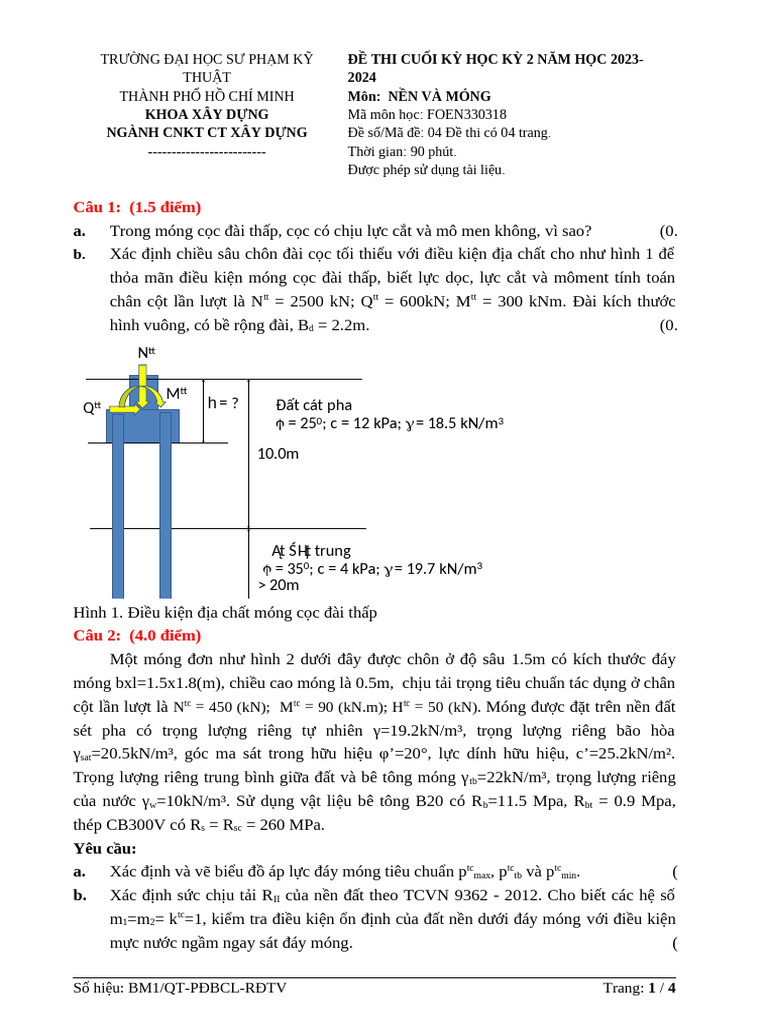 DE THI - NM - HK2 - 2023-2024 | PDF