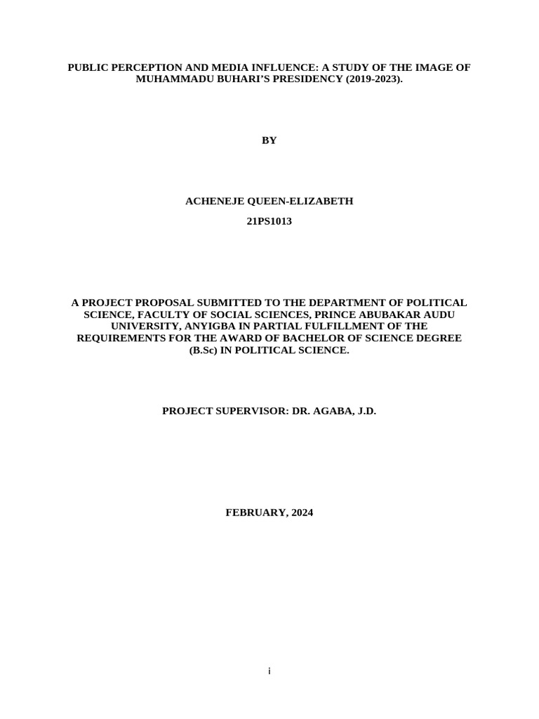 Buhari's Presidency: Media & Public Perception | PDF | Corruption | Nigeria