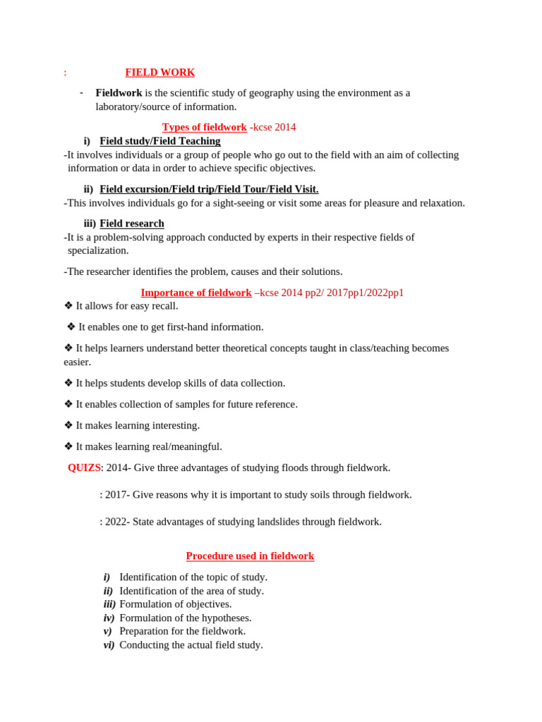 FIELDWORK | PDF | Hypothesis | Field Research