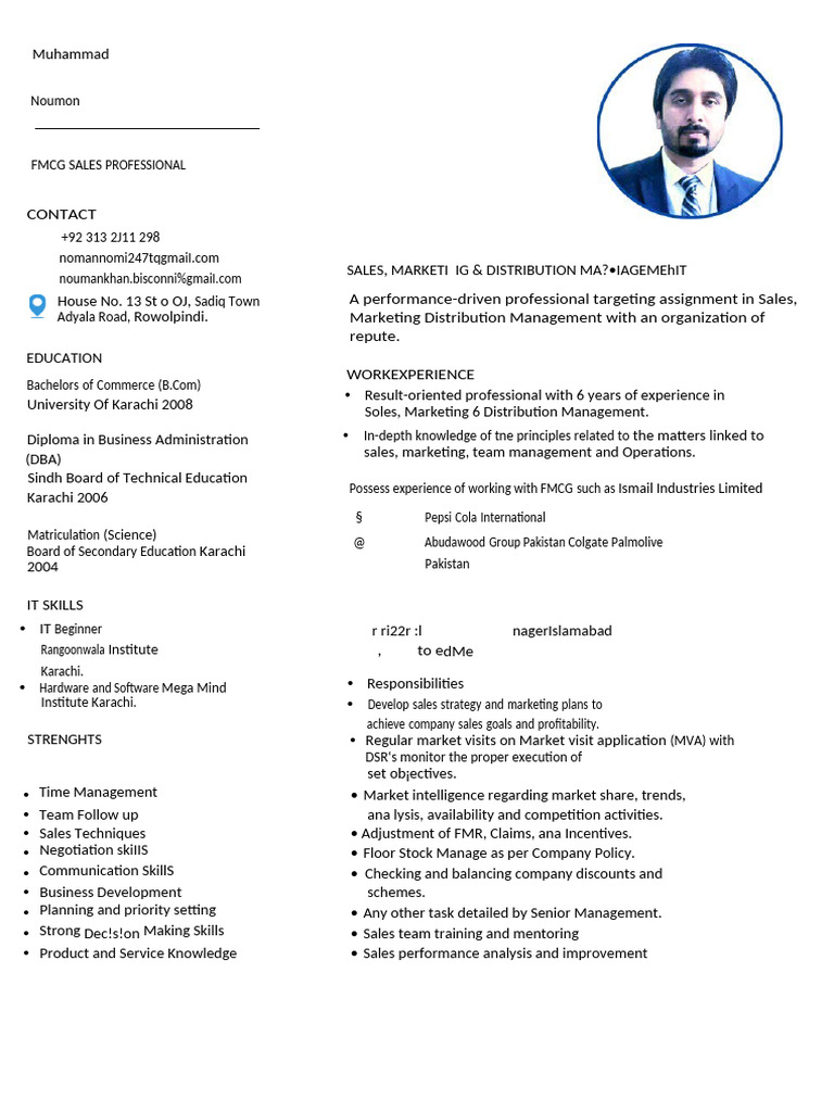 Muhammad Nouman Resume | PDF | Marketing | Business