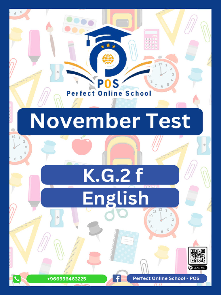 K.G.2 English Test - Perfect Online School | PDF