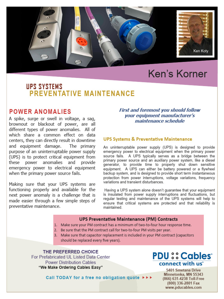 UPS Systems Preventative Maintenance | PDF | Power Supply | Electronics