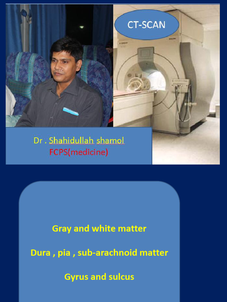 CT Scan For MBBS by DR Shamol Sir | PDF | Diseases And Disorders | Brain
