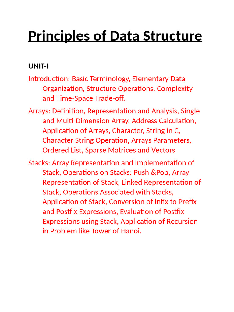 Data Structure Principles Explained | PDF | Computer Programming ...