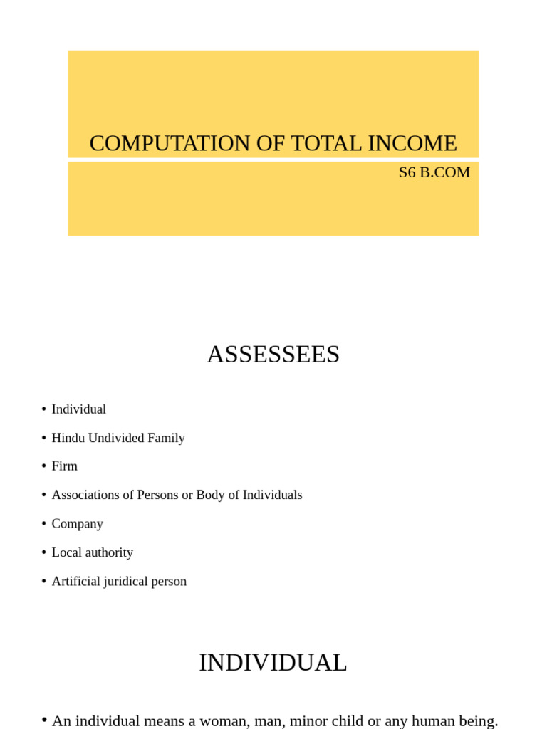 Total Income Computation Guide 2024 | PDF | Income | Life Insurance