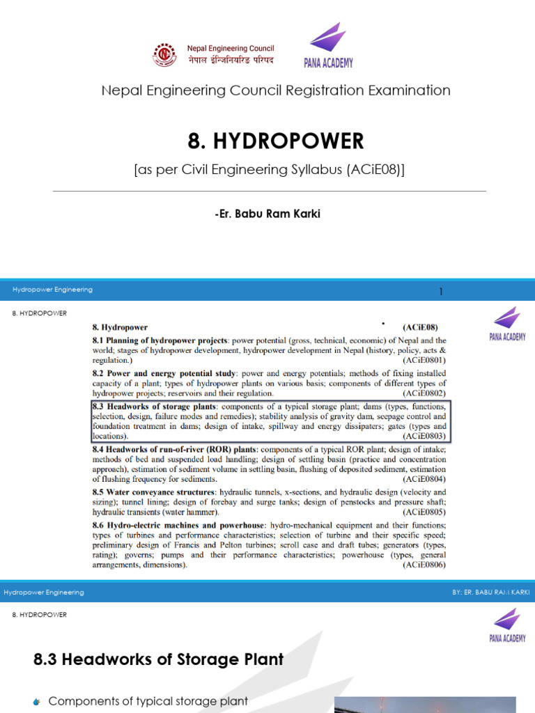 8.3 Hydropower Engineeringupdated | PDF | Dam | Spillway