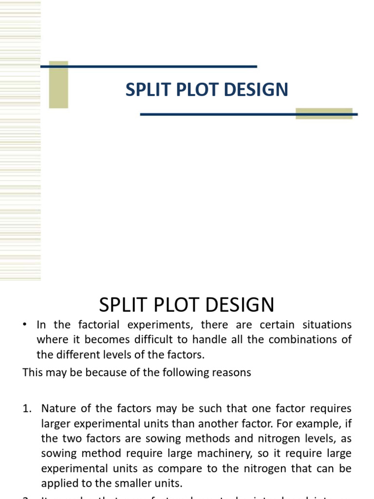 PBG 509 Lecture Split Plot Analysis | PDF | Scientific Method ...