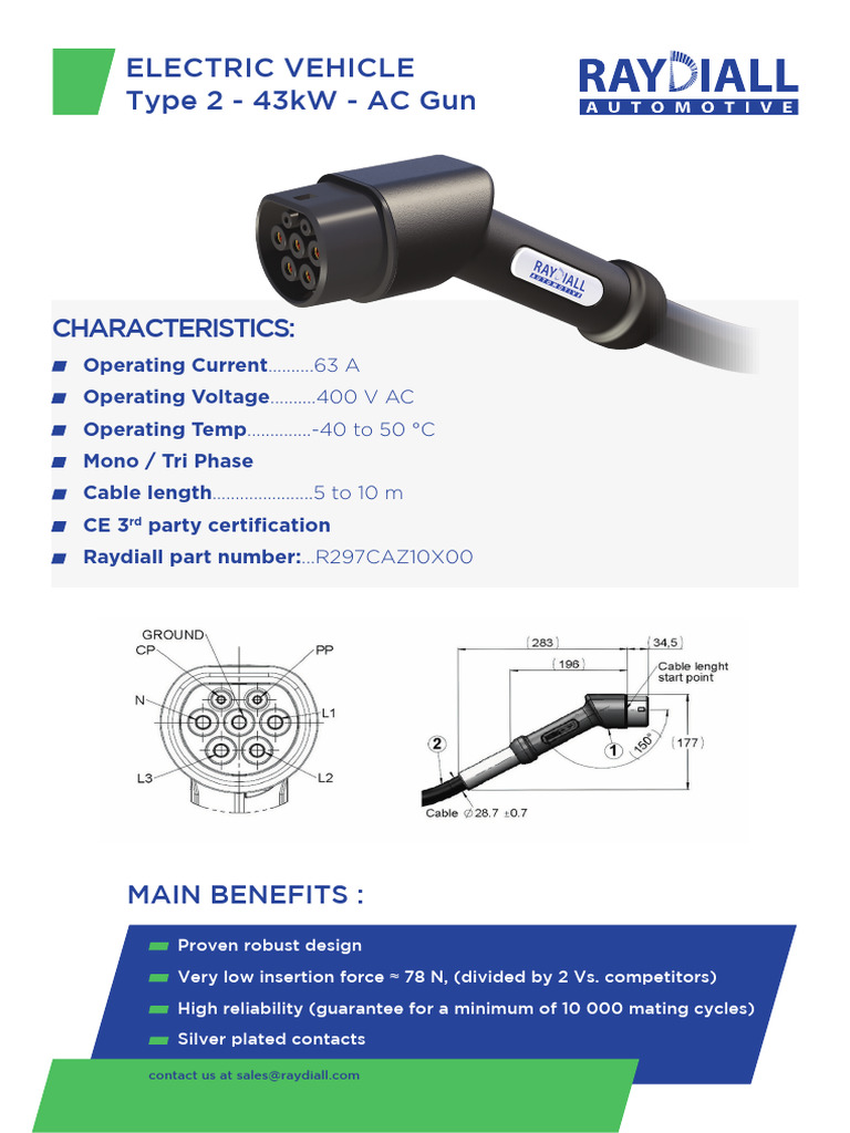 EV 43kW T2 Plug English Flyer | PDF