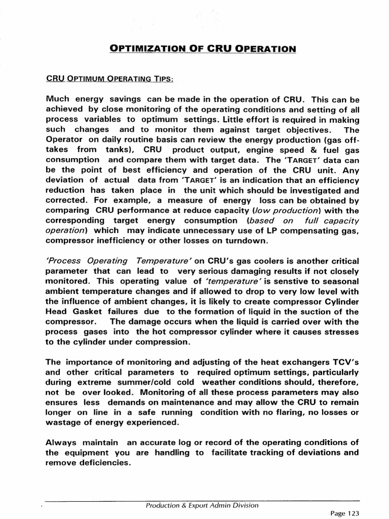 (J) Optimization of C.R.U. & Operation | PDF