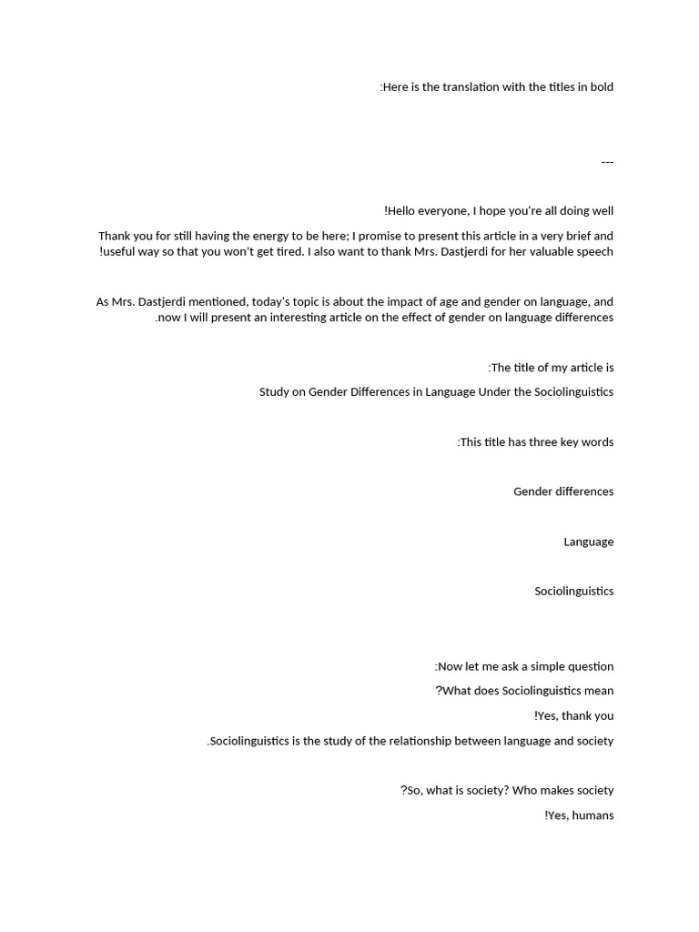 Here Is The Translation With The Titles in Bold | PDF ...