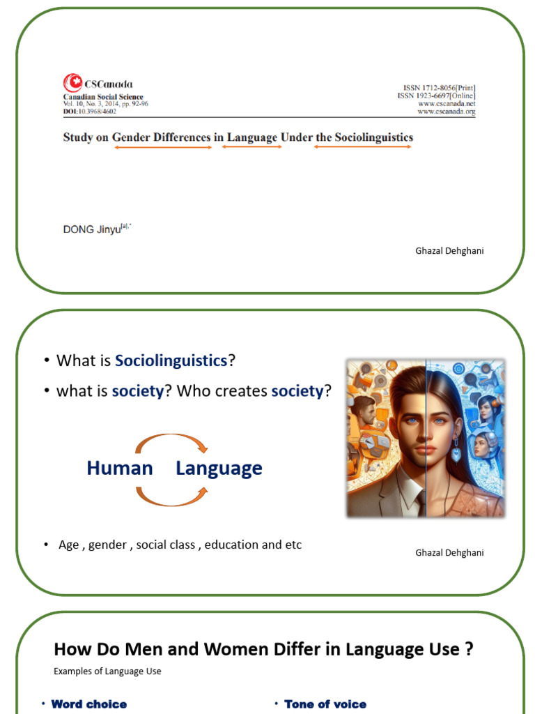 Study on Gender Differences in Language Under Sociolinguistics | PDF ...