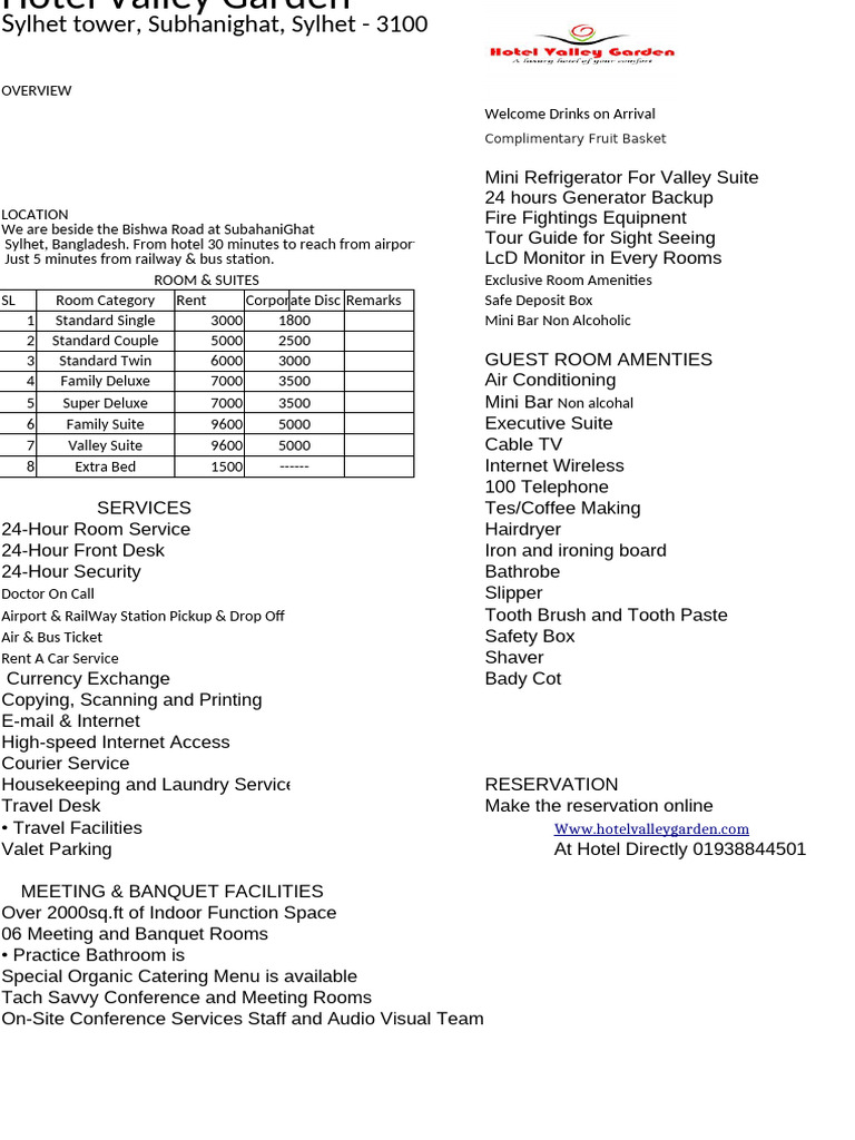 Fact Sheet (1) | PDF | Hotel