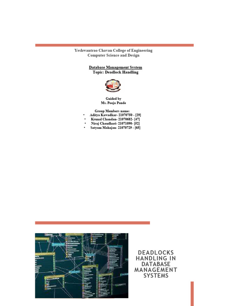 DBMS Deadlock Handling Presentation | PDF | Database Transaction | Databases