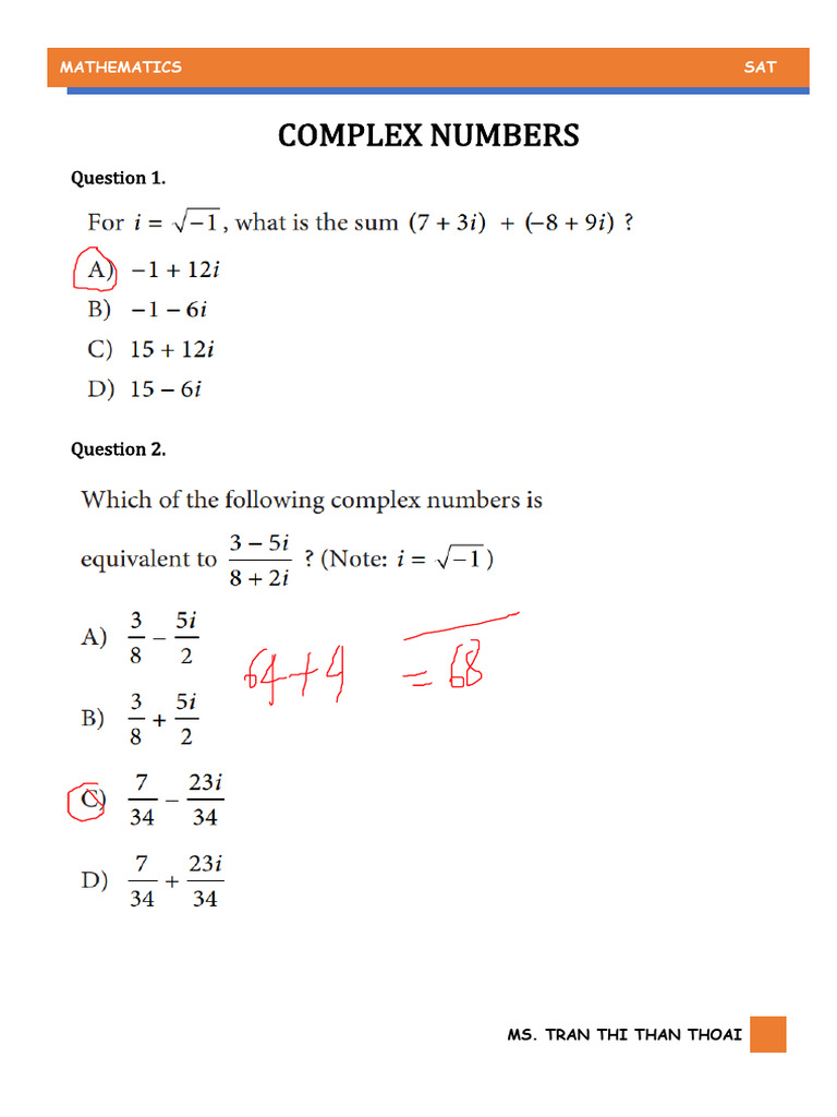 COMPLEX NUMBERS | PDF