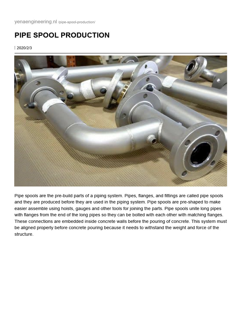 PIPE SPOOL PRODUCTION | PDF | Pipe (Fluid Conveyance) | Welding