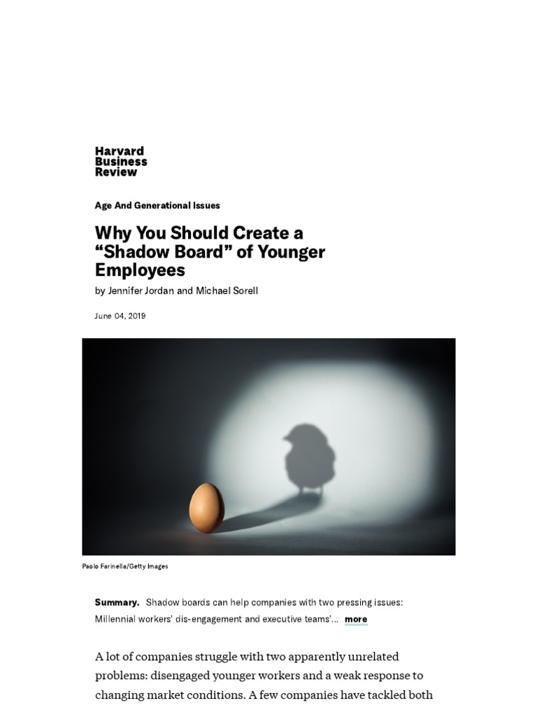 Benefits of Shadow Boards for Millennials | PDF | Business