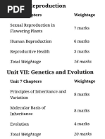 Biology Class 12 Chapter Weightage 2025 | PDF | Reproduction | Biology