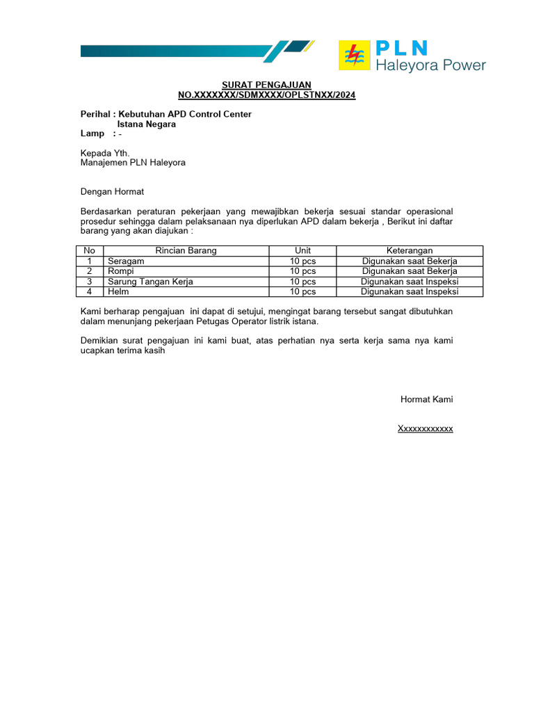 SURAT PENGAJUAN | PDF