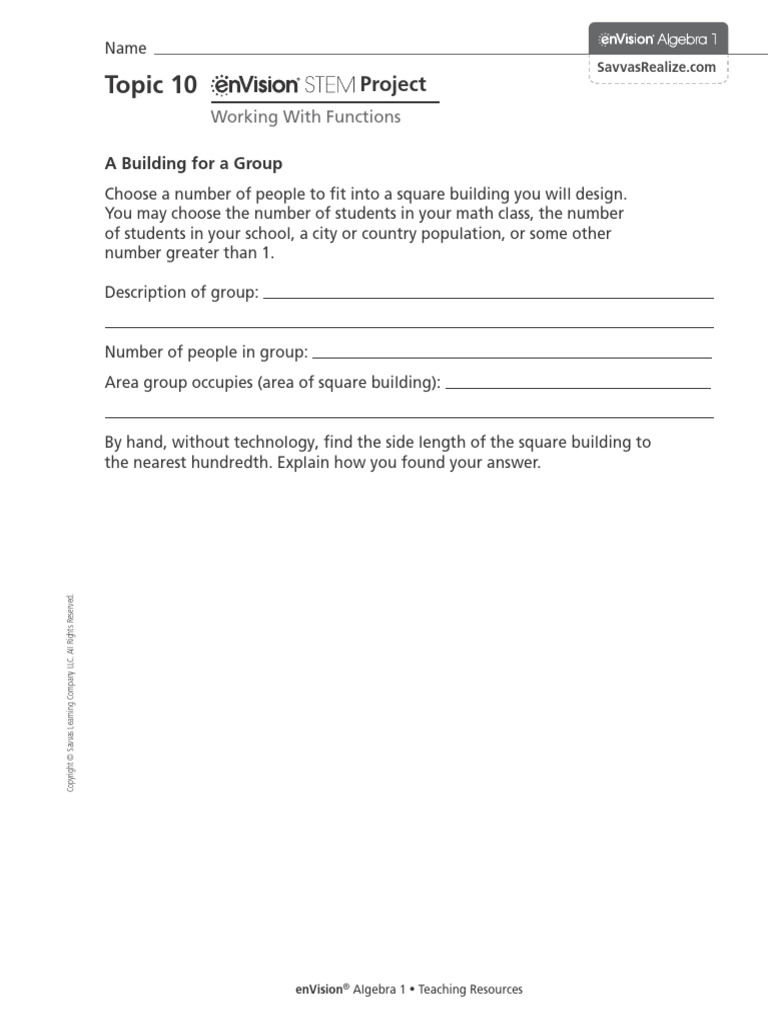 Topic 10_ enVision STEM Masters (PDF) | PDF