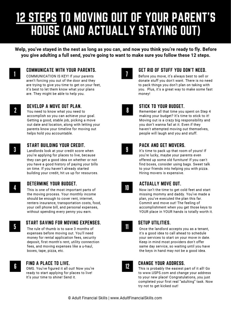 12 Steps To Move Out of Your Pa - Adulting Shouldn't Suck | PDF ...