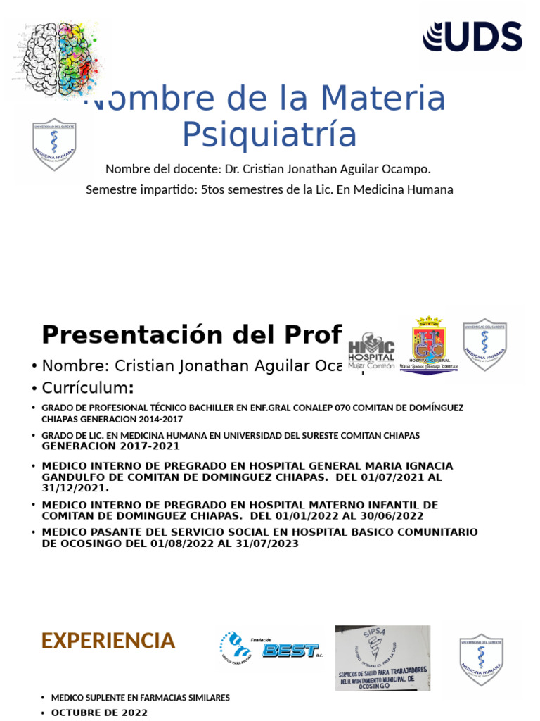 Introducción a la Psiquiatría en Medicina | PDF | Trastorno mental | Mente
