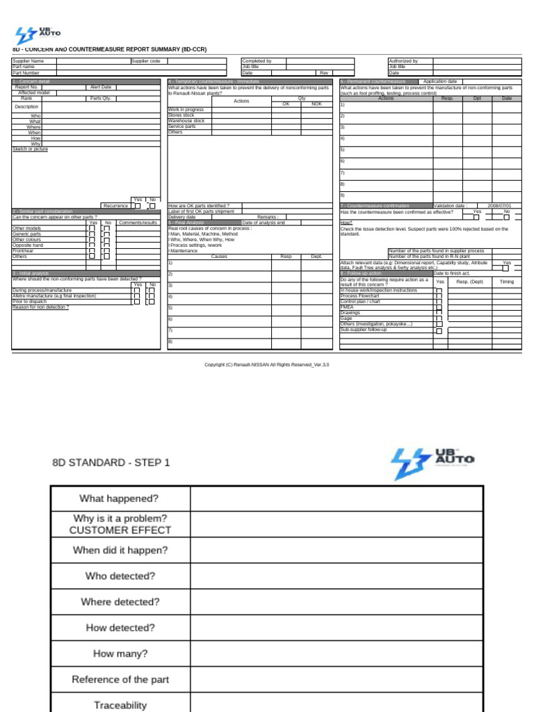 8D Template | PDF | Audit | Reliability Engineering