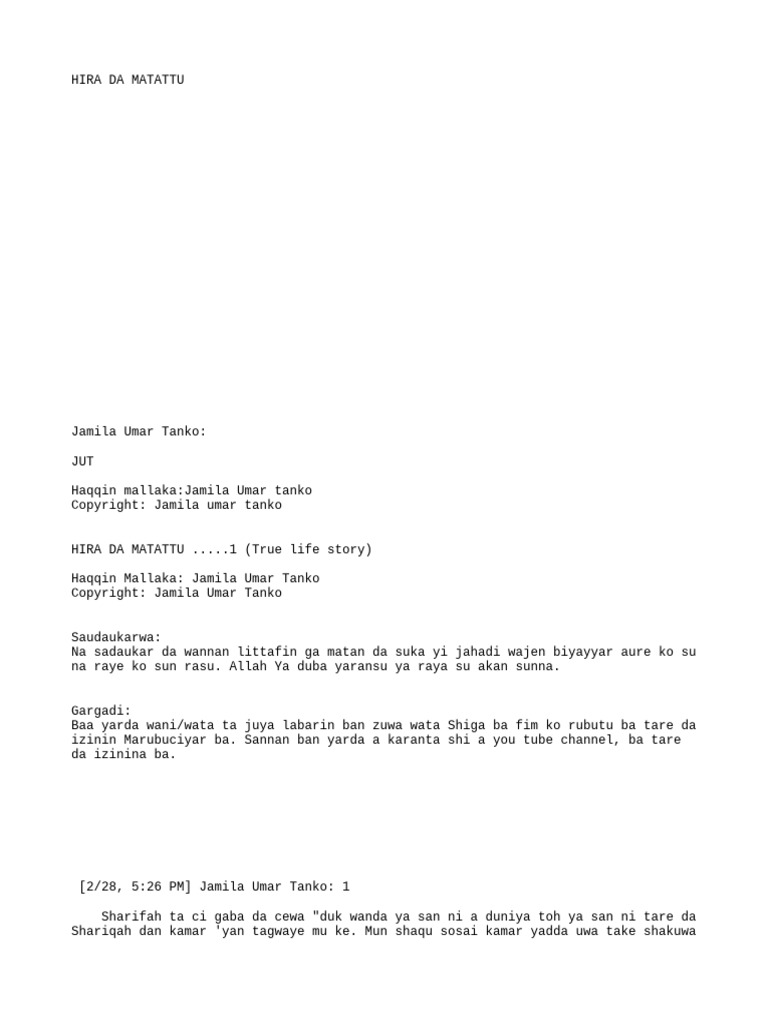 Hira Da Matattu Complete Hausa Novel by Hausanovels001 | PDF