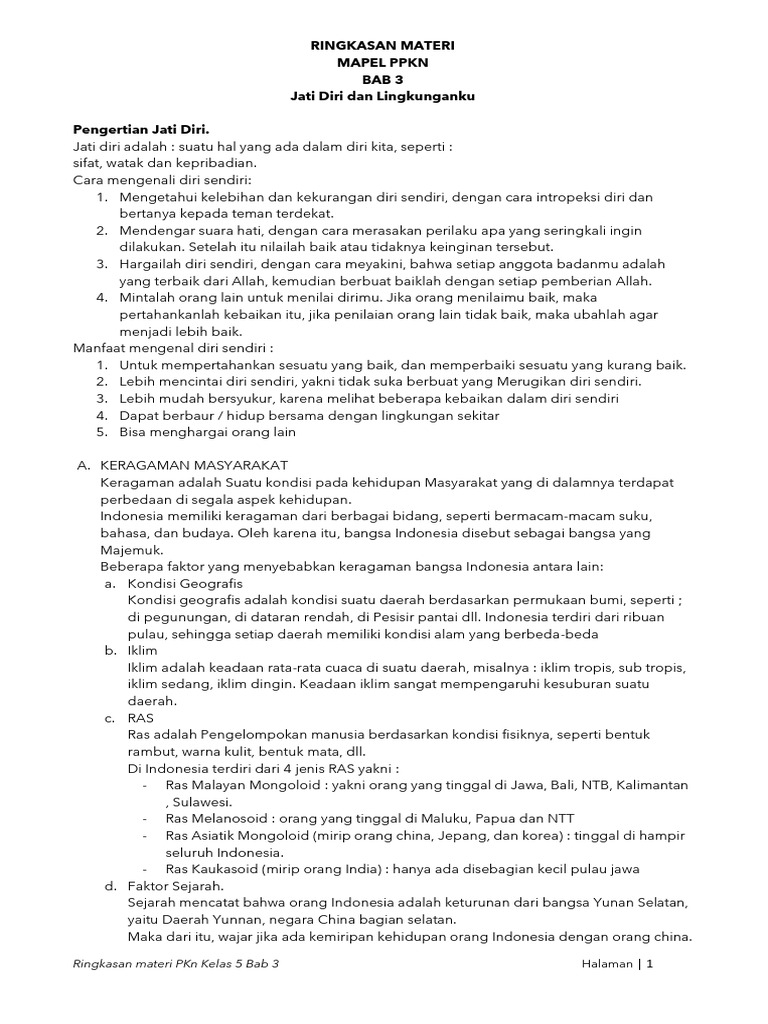 Pendidikan Pancasila Bab 3-1 | PDF