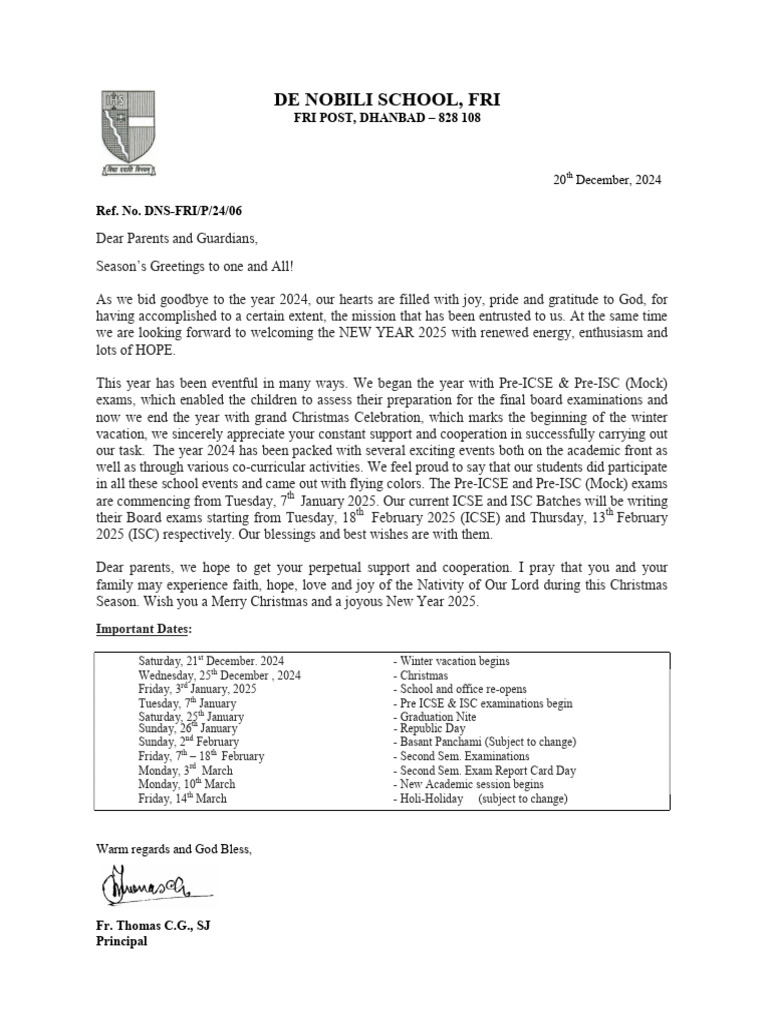 Parents Letter 06 | PDF